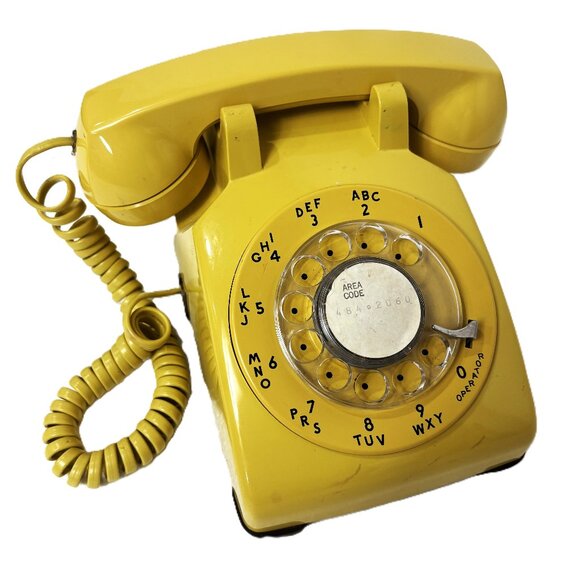 at&t | Accents | Vintage Att Rotary Dial Yellow Mid Century Modern ...
